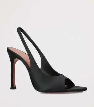 Amina Muaddi Satin Alexa Slingback Mules 105
