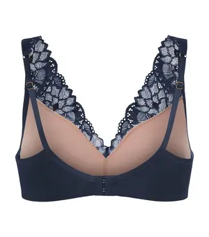 Hanro Stretch-lace Lightly Padded Bra - Navy