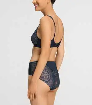 Hanro Stretch-lace Lightly Padded Bra - Navy