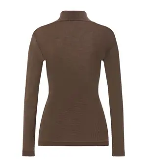 Hanro Wool-silk Funnel-neck Top