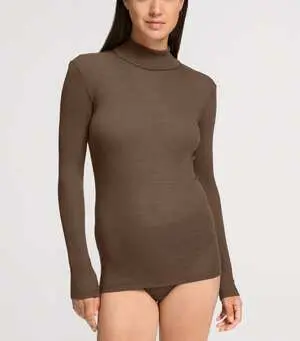 Hanro Wool-silk Funnel-neck Top
