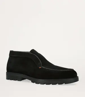 Santoni Suede Detroit Roccia High-top Loafers