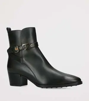 TOD'S Leather Gomma Ankle Boots