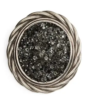 Ralph Lauren Antiqued Twisted-frame Pyrite Brooch - Silver
