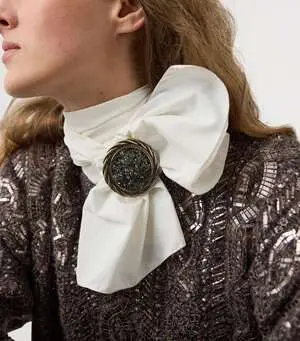 Ralph Lauren Antiqued Twisted-frame Pyrite Brooch
