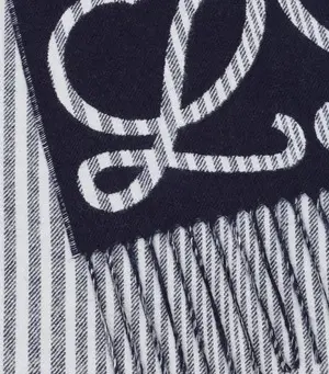 Loewe Silk-cashmere Logo Reversible Scarf