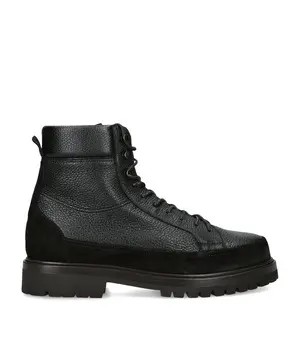 Brunello Cucinelli Leather Lace-up Hiker Boots - Black