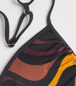 Emilio Pucci Marmo Print Triangle Bikini Top - Orange