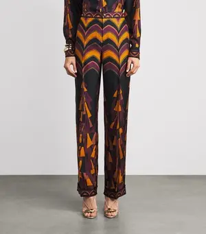 Emilio Pucci Silk Baiadera Print Wide-leg Trousers