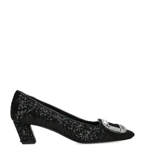 ROGER VIVIER Embellished Belle Vivier Pumps 45 - Black