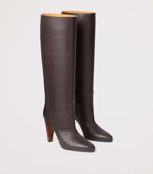 Ralph Lauren Leather Bryne Knee High Boots 95