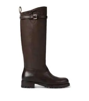 Ralph Lauren Vachetta Leather Ward Engineer Boots - Brown