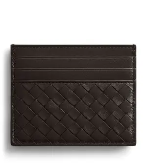 Bottega Veneta Leather Card Holder - Brown
