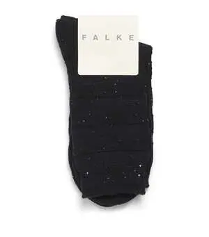 Falke Wool-blend Sequin-embellished Socks - Black