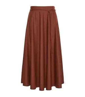 Max Mara Stretch-cashmere Foule Midi Skirt - Red