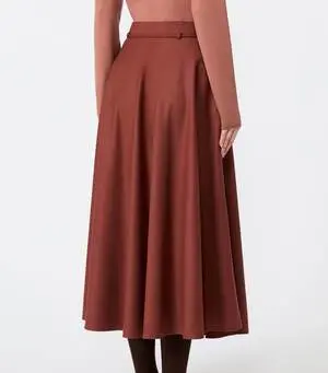 Max Mara Stretch-cashmere Foule Midi Skirt
