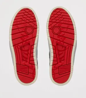 CHRISTIAN LOUBOUTIN Bsktball 1 Retero Leather Trainers - Grey