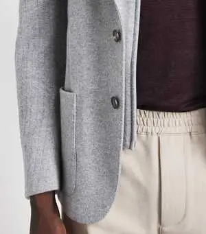 Eleventy Wool-cashmere Hooded Blazer