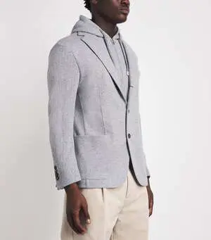 Eleventy Wool-cashmere Hooded Blazer