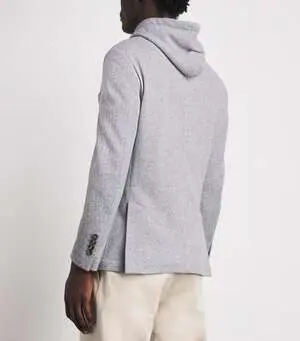 Eleventy Wool-cashmere Hooded Blazer