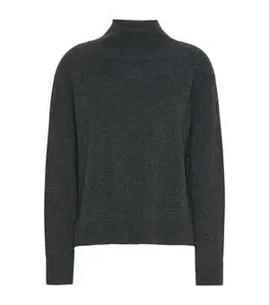 Max Mara Wool-cashmere Funnel-neck Sweater - Grey