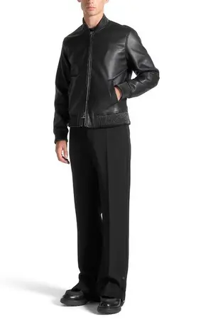 Manière De Voir Leather Bomber Jacket