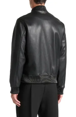 Manière De Voir Leather Bomber Jacket