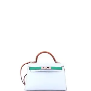 Hermès Kelly Mini Ii Bag Tricolor Epsom With Palladium Hardware 20 - Blue