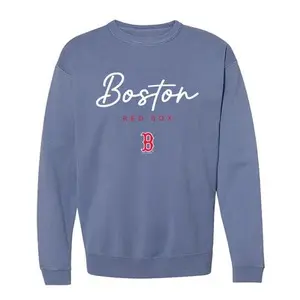 SOFT AS A GRAPE Boston Red Sox Pigment Dye Crewneck Sweatshirt - Navy