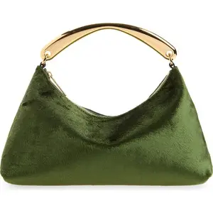 MANSUR GAVRIEL Rhea Metal Handle Velvet Hobo Bag - Olive
