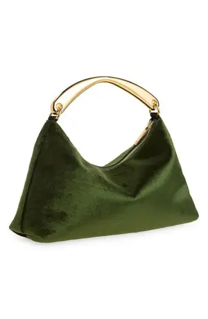 MANSUR GAVRIEL Rhea Metal Handle Velvet Hobo Bag