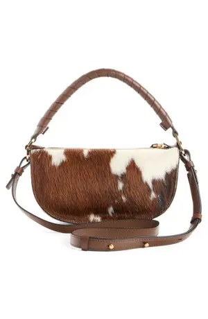 Chloé Marcie Genuine Calf Hair Shoulder Bag - Chocolate