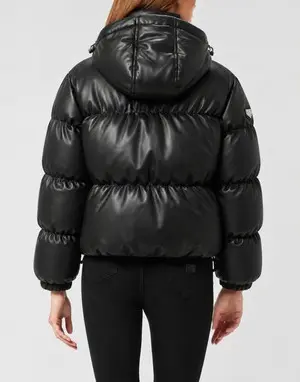 Philipp Plein Eco Leather Puffer Jacket