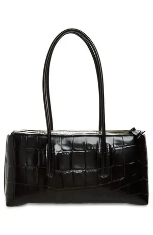 DEMELLIER The Stockholm Croc Embossed Leather Shoulder Bag