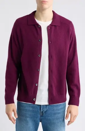 DUNST Gender Inclusive Knit Cardigan - Plum