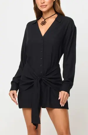 L*Space Vera Cover-up Minidress - Black