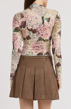 EN SAISON Kelsey Floral Mesh Top