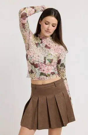 EN SAISON Kelsey Floral Mesh Top