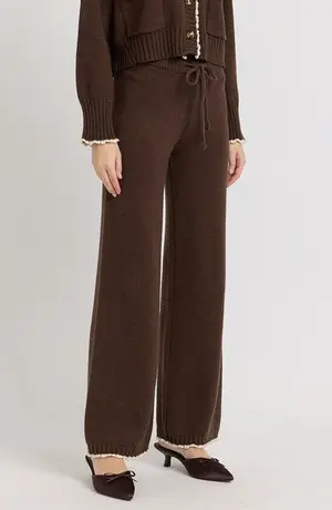 EN SAISON Victoria Drawstring Wide Leg Knit Pants