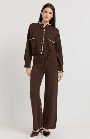 EN SAISON Victoria Drawstring Wide Leg Knit Pants