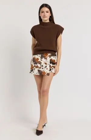 EN SAISON Yumi Faux Fur Miniskirt
