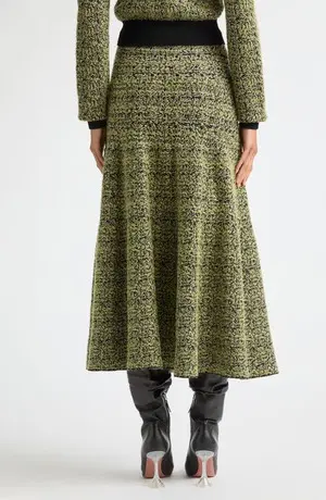 Brandon Maxwell The Miller Jacquard Midi Sweater Skirt