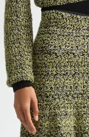 Brandon Maxwell The Miller Jacquard Midi Sweater Skirt