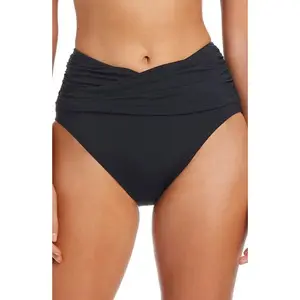 BLEU BY ROD BEATTIE High Waist V Sarong Bikini Bottoms - Black