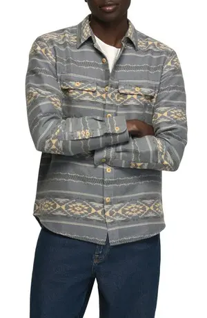 Lucky Brand Humboldt Jacquard Utility Shirt - Blue Multi