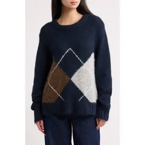 ICHI Ihbayana Crewneck Sweater - Total Eclipse Harlekin