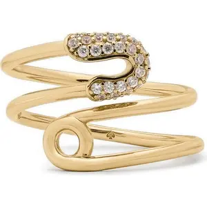 Kate Spade New York Safety Pin Coil Ring - Clear/gold