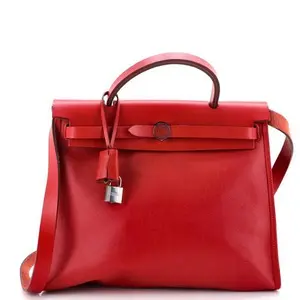 Hermès Herbag Zip Berline Vache Canvas And Leather 31