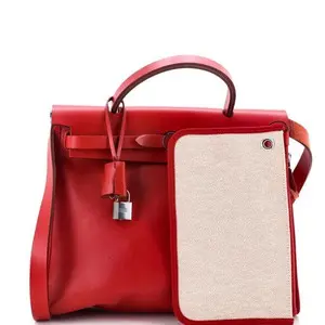 Hermès Herbag Zip Berline Vache Canvas And Leather 31