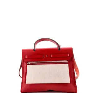 Hermès Herbag Zip Berline Vache Canvas And Leather 31